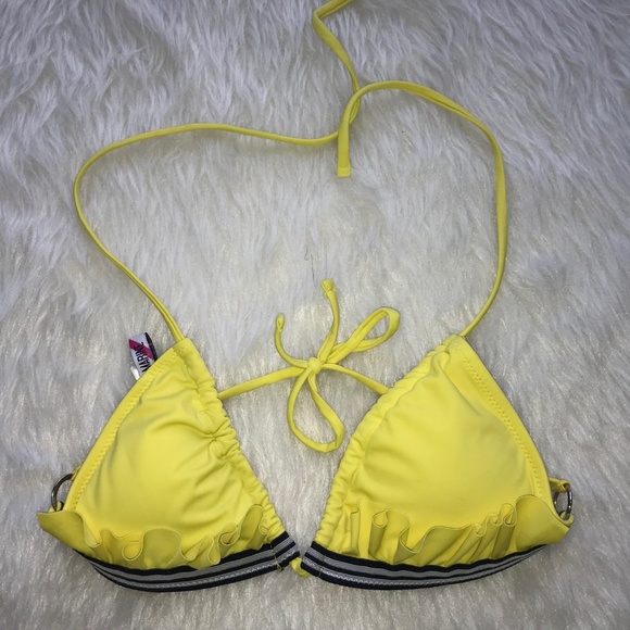 aqua marine | Swim | Yellow Bikini With Ruffle Details Size Small ...